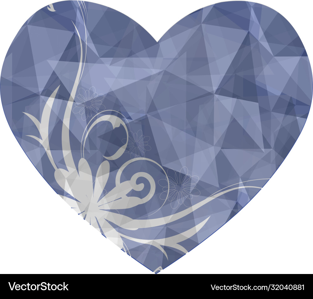 Heart with a geometric pattern crystal Royalty Free Vector
