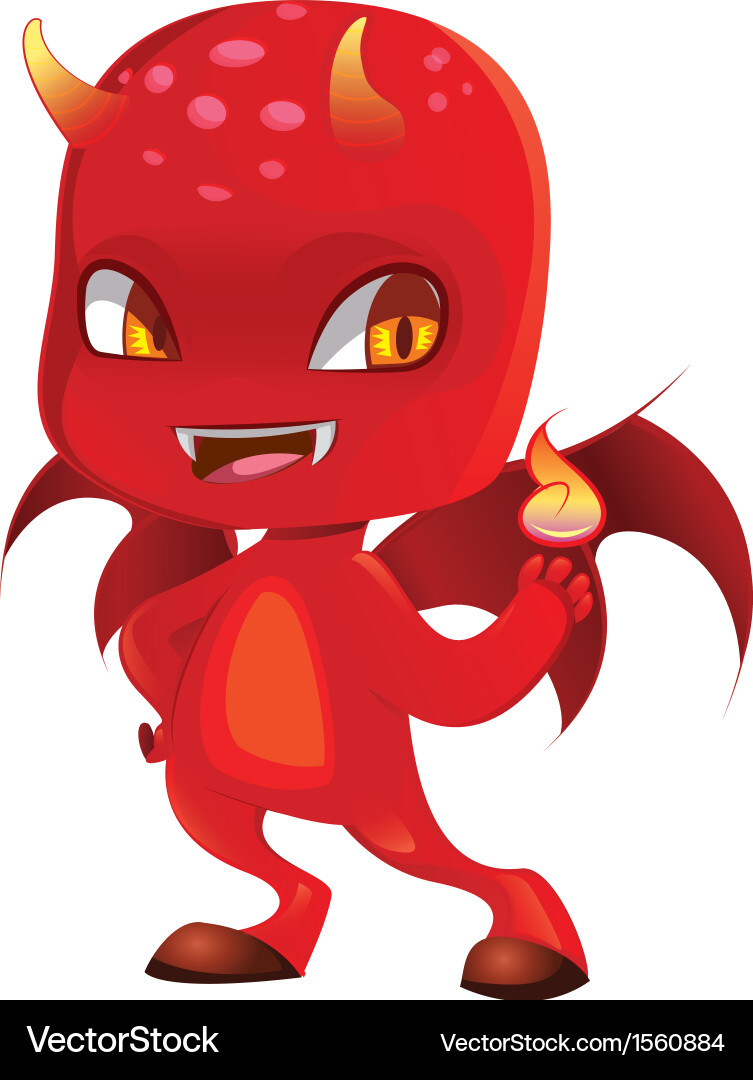 Cute Scary Devil Royalty Free Vector Image - VectorStock