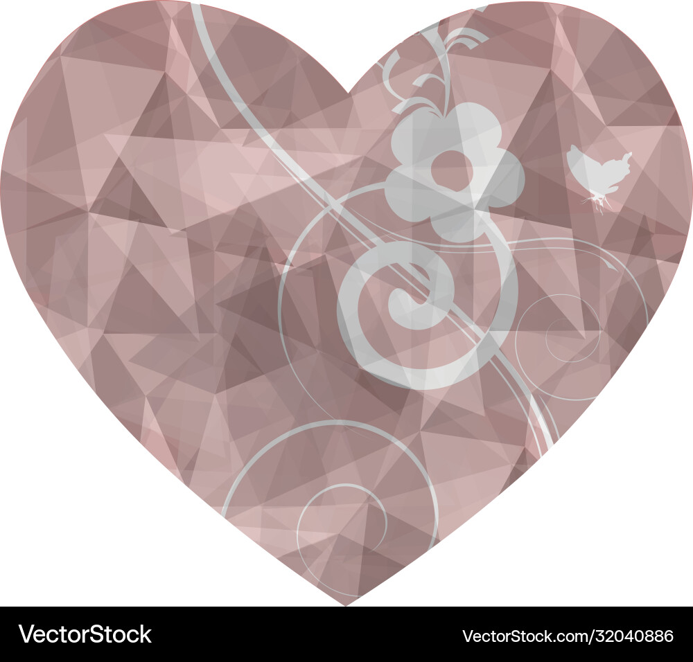 Heart with a geometric pattern crystal Royalty Free Vector