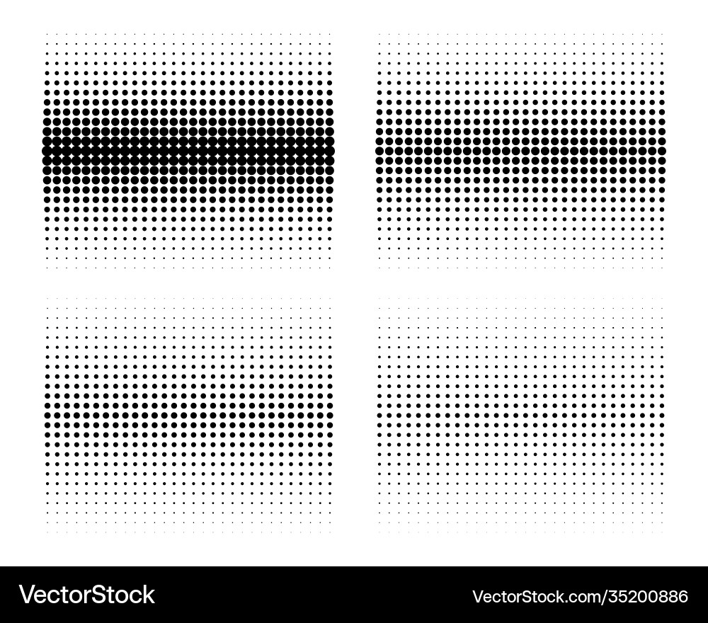 Set gradient halftone circle dots backgrounds Vector Image