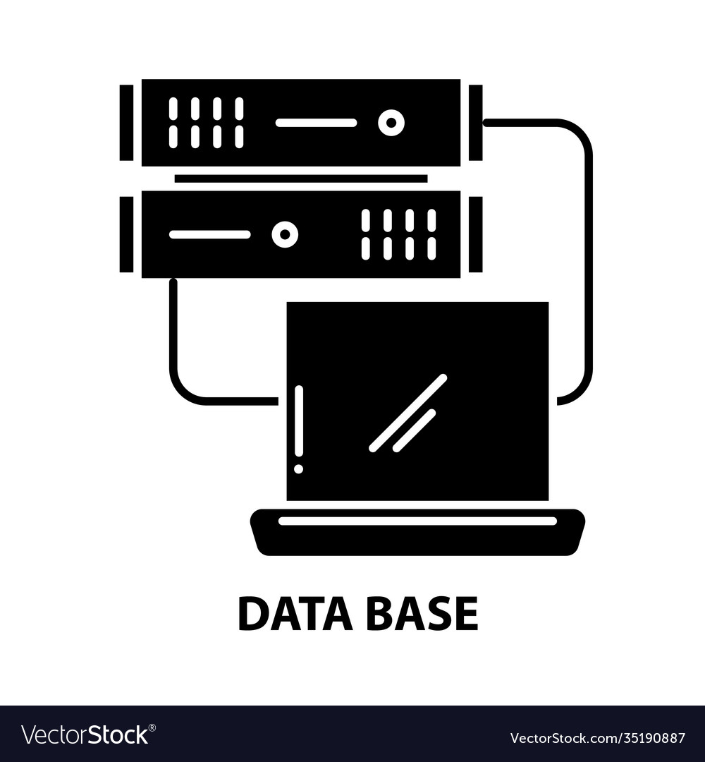 Database sign icon black sign Royalty Free Vector Image