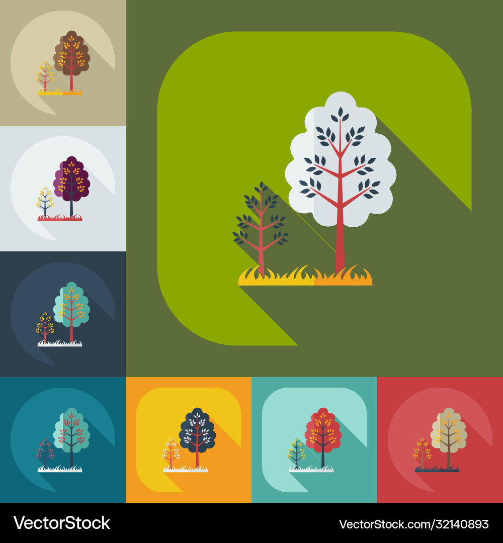 Flat modern design with shadow icons tree Vector Image