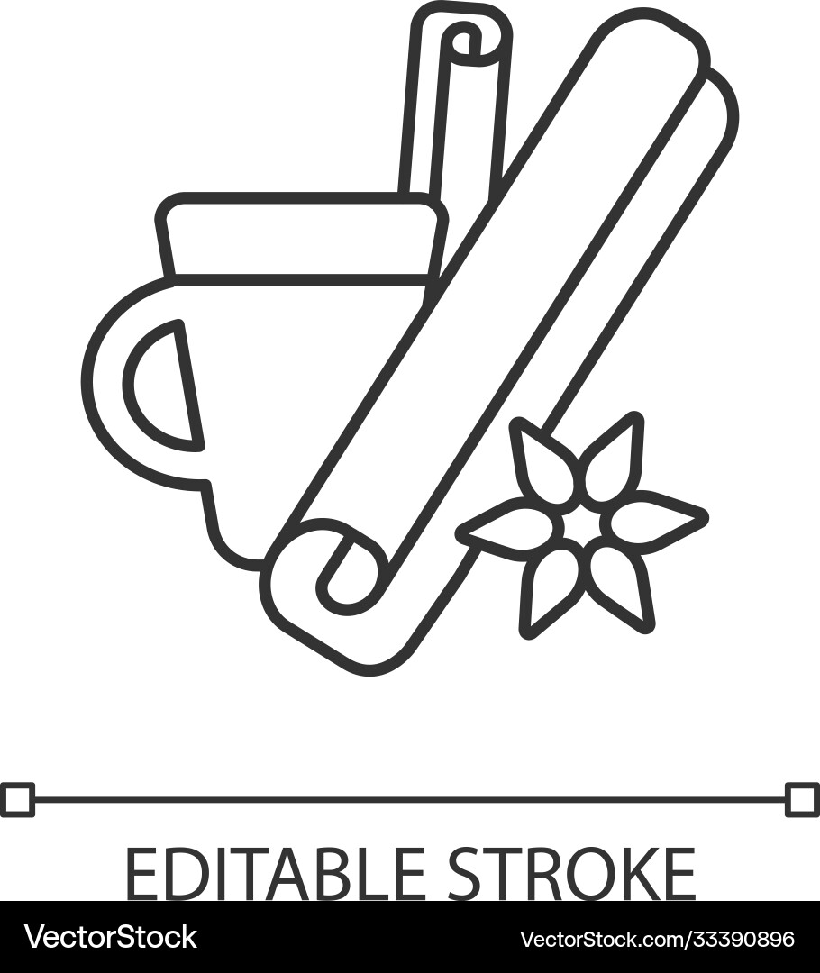 Cinnamon linear icon Royalty Free Vector Image