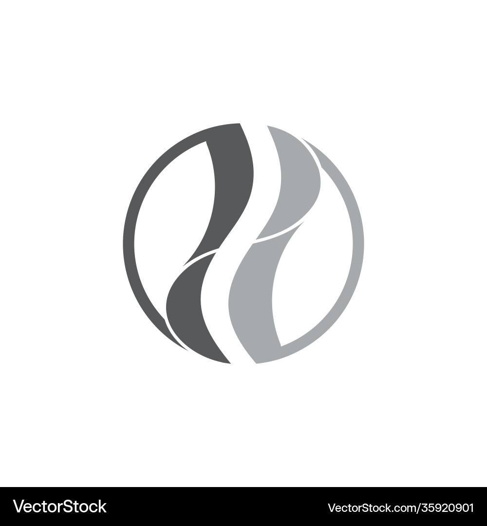 Curves circle geometric logo Royalty Free Vector Image