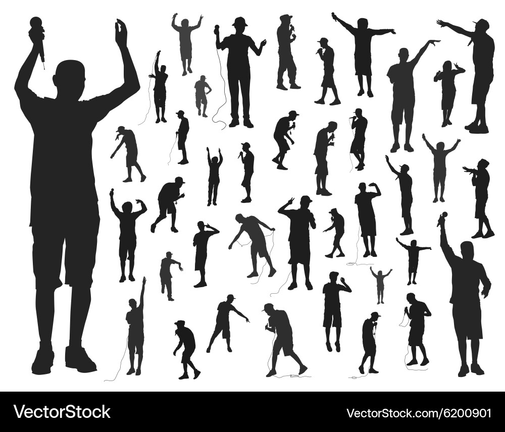 Rappers silhouette Royalty Free Vector Image - VectorStock