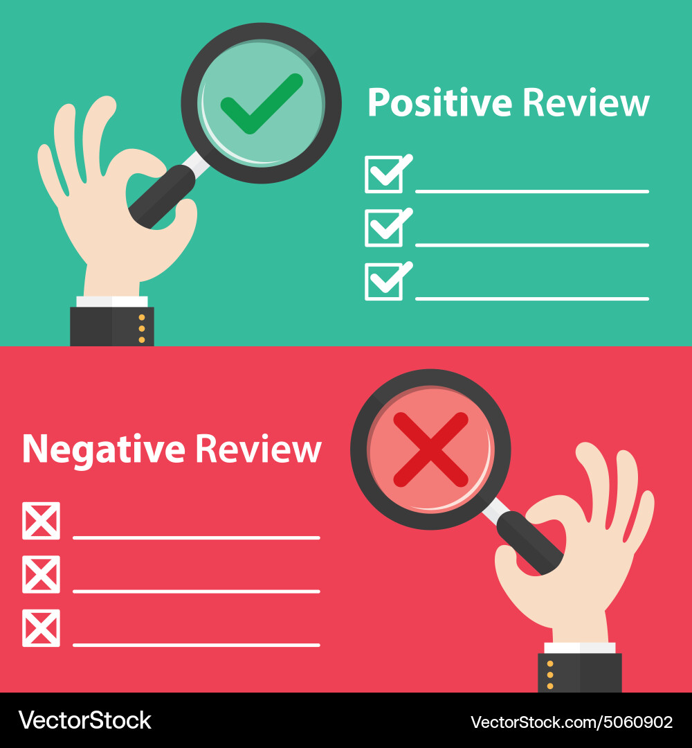 Positive and Negative review Royalty Free Vector Image