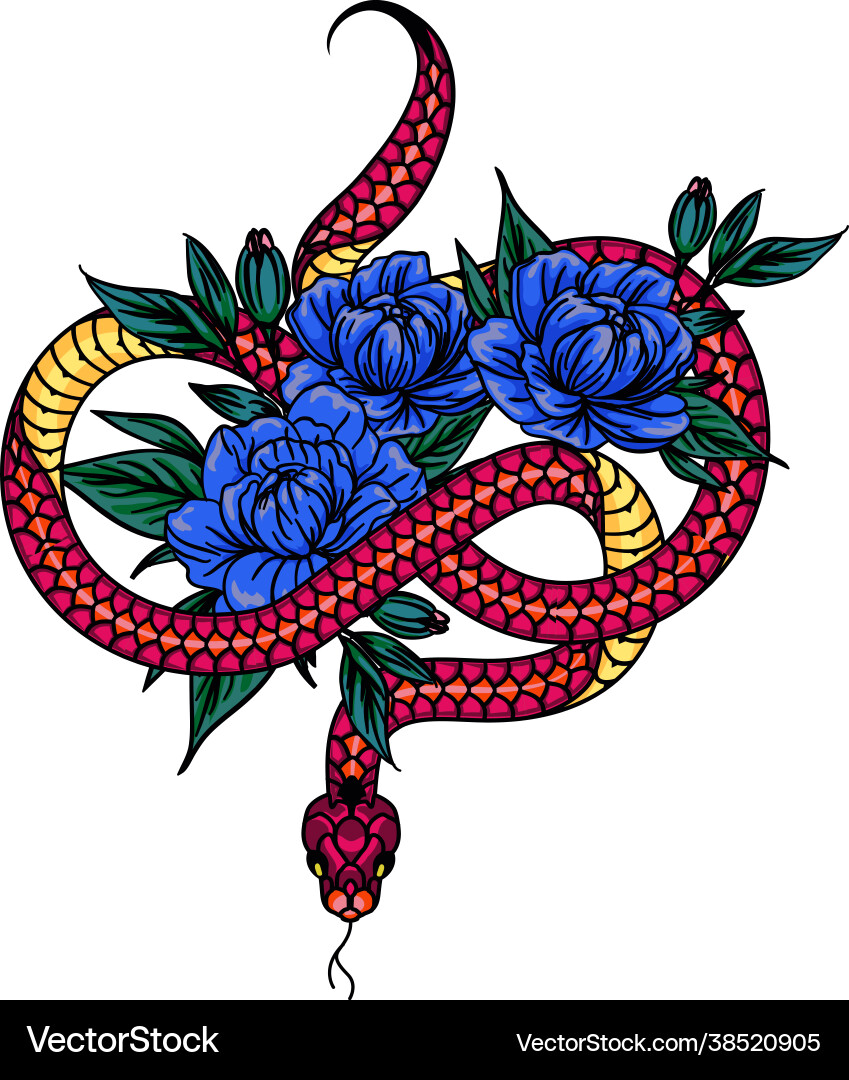 Isolated bohemian esoteric snake serpent Vector Image