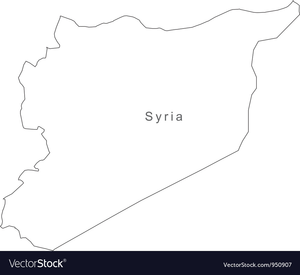 Black White Syria Outline Map Royalty Free Vector Image - VectorStock