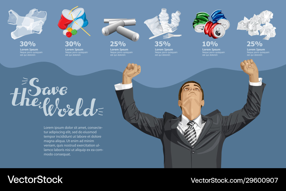 Recycling garbage and man Royalty Free Vector Image
