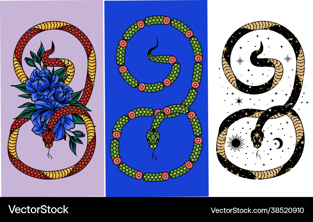 Collection mythology and mystical poster Vector Image