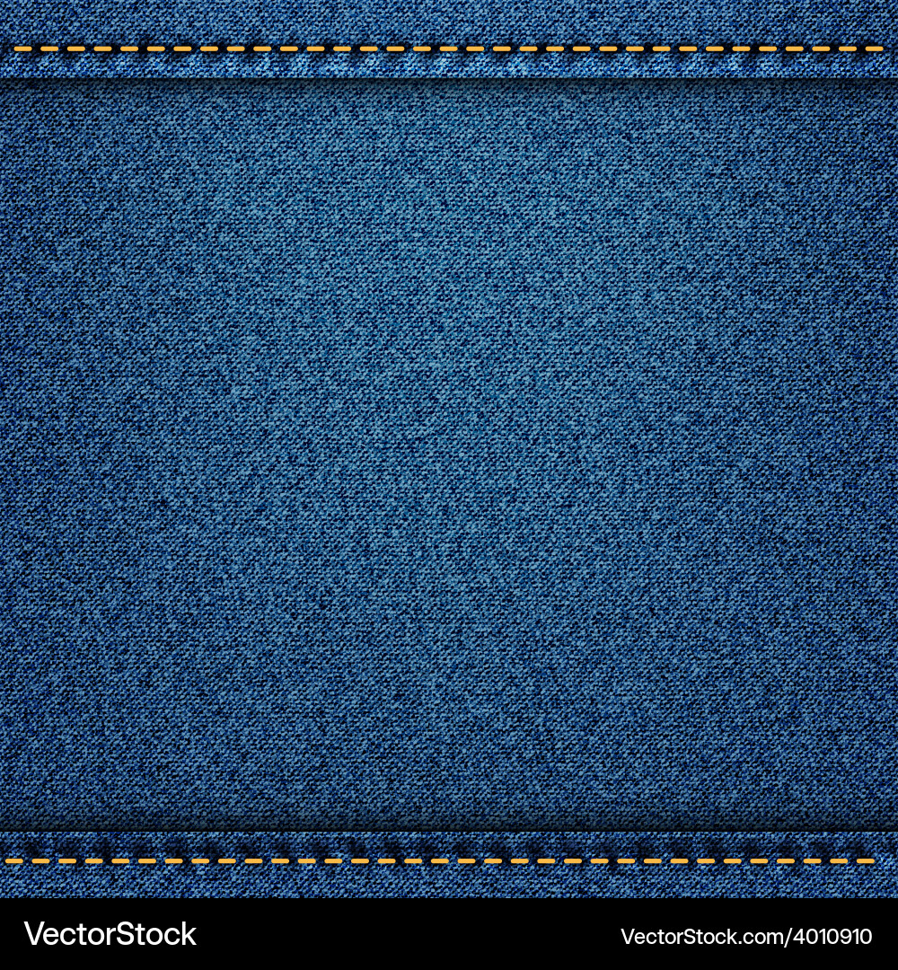 Denim jeans texture with strings and seams Vector Image