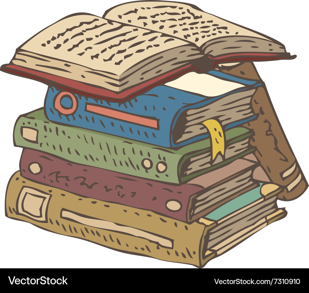 Stack of Old Books Royalty Free Vector Image - VectorStock