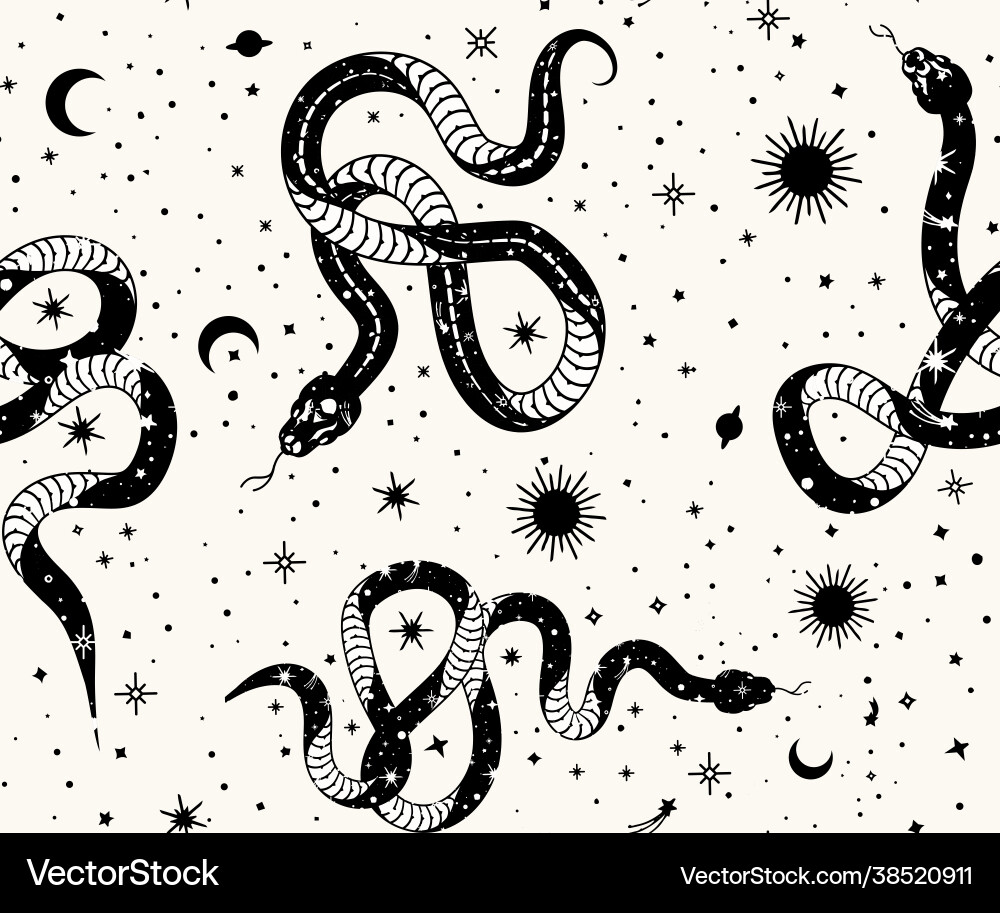 Seamless patterns alchemy esoteric mystical magic Vector Image