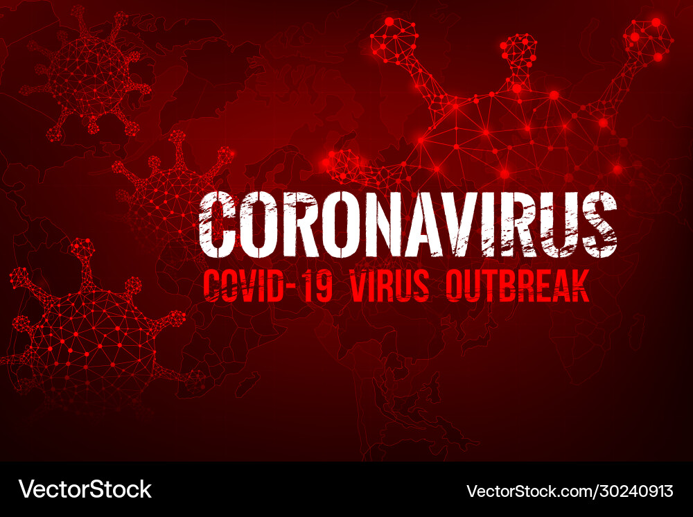 Coronavirus covid19-19 text outbreak with world Vector Image