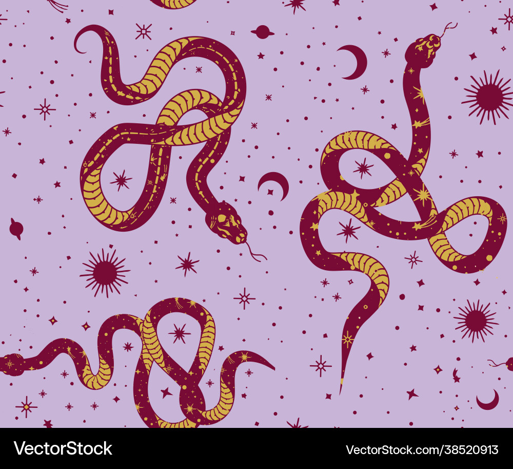 Seamless patterns alchemy esoteric mystical magic Vector Image