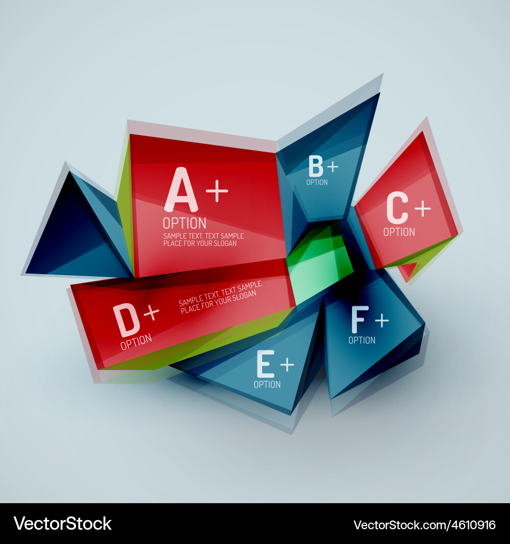 Geometric shapes with sample text abstract Vector Image