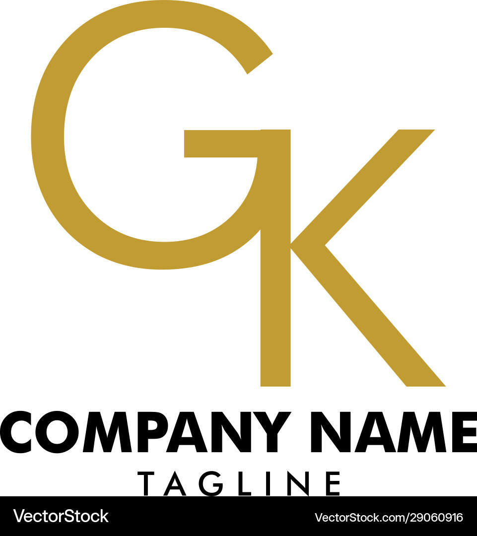 Initial letter gk logo template design Royalty Free Vector