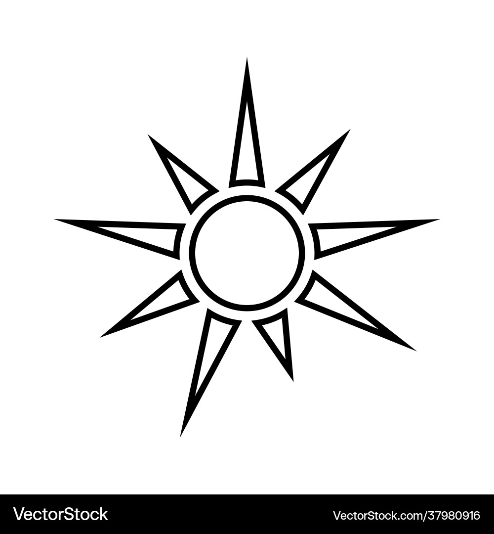 Sun icon design isolated on white background Vector Image