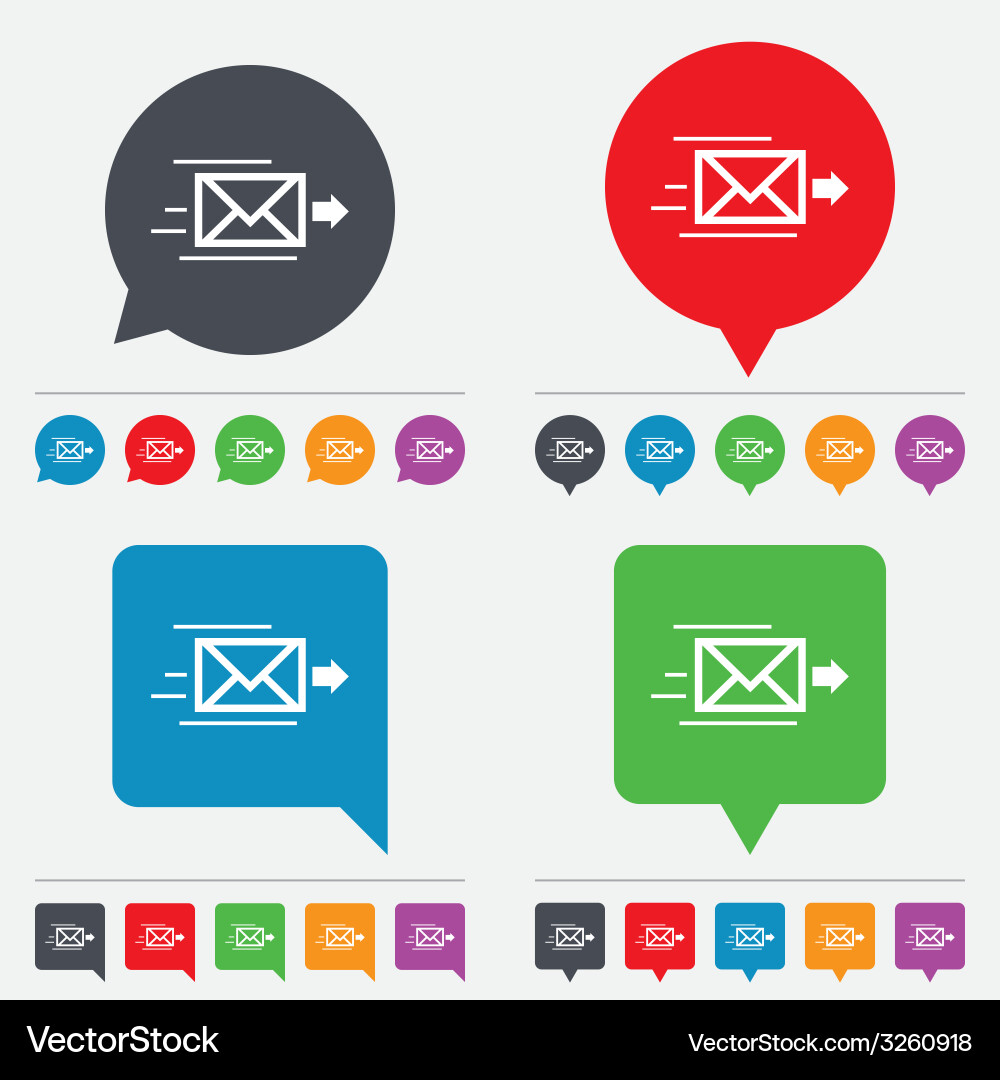 Mail delivery icon envelope symbol message Vector Image