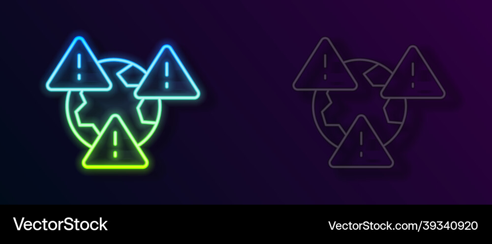Glowing neon line planet earth symbol Royalty Free Vector