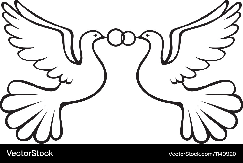 Wedding doves Royalty Free Vector Image - VectorStock