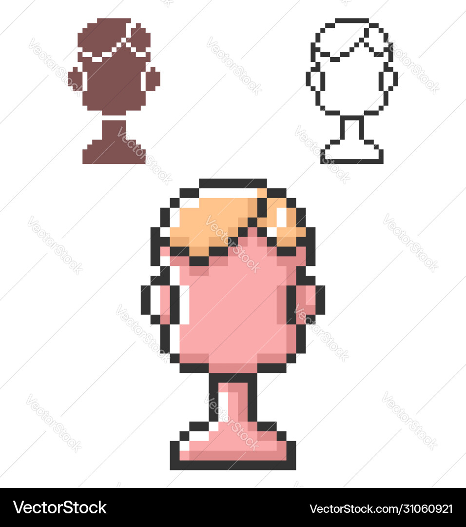 Pixel icon child user picture in three Royalty Free Vector