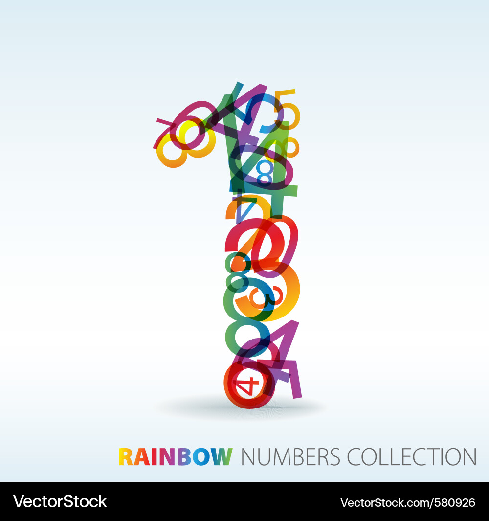Rainbow number 1 Royalty Free Vector Image - VectorStock