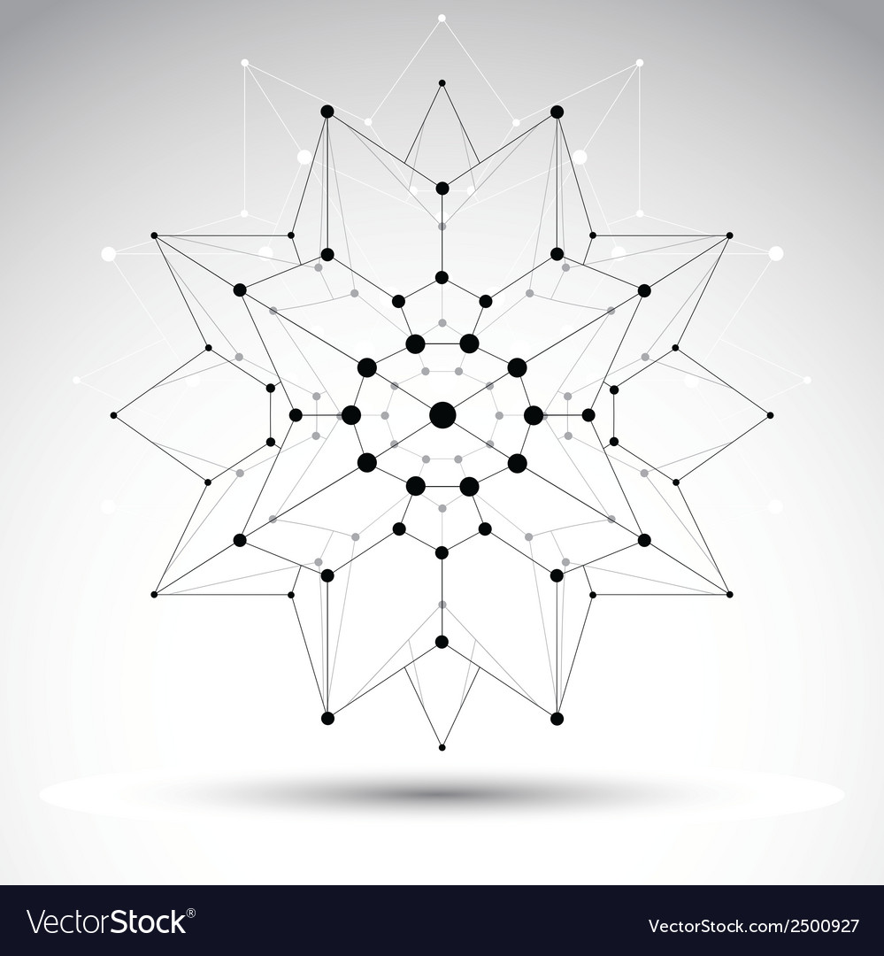 Abstract 3D mesh object design element template Vector Image