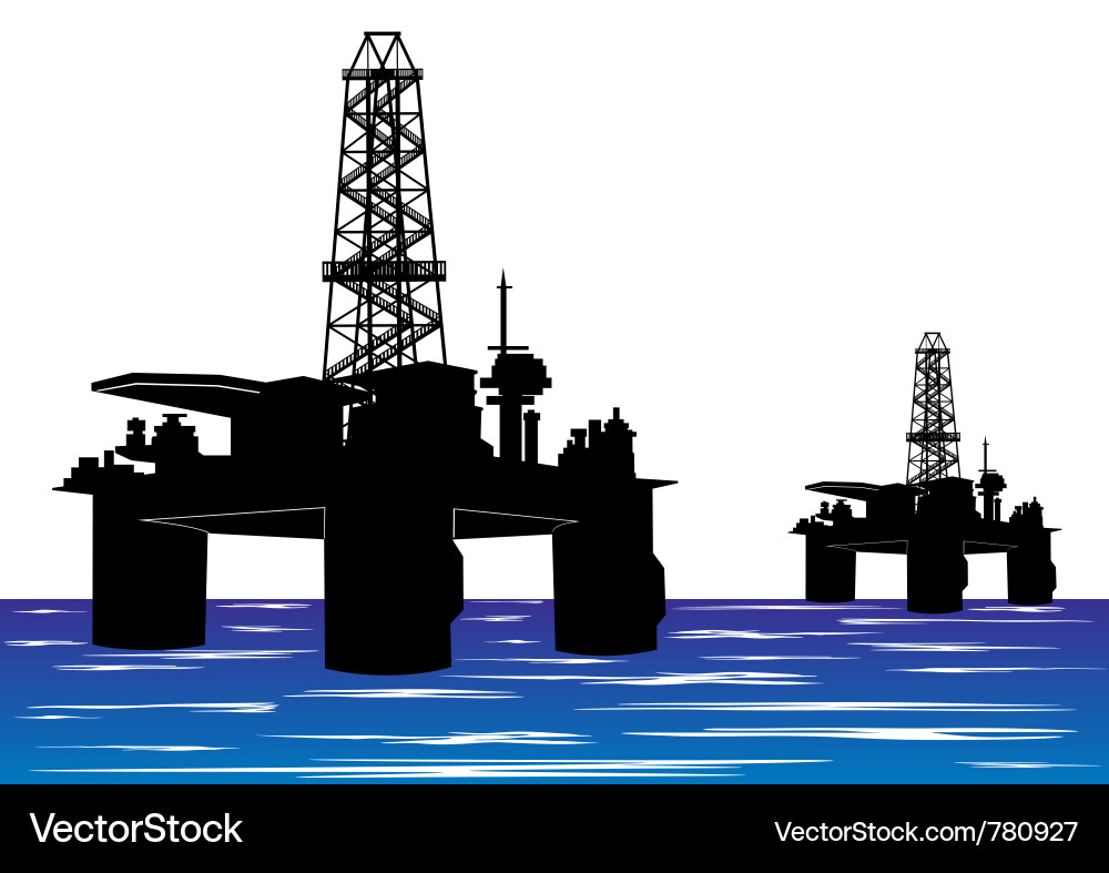 Oil drilling rigs Royalty Free Vector Image - VectorStock