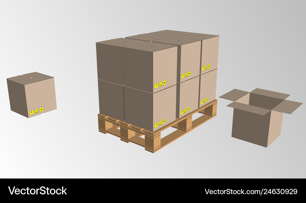 Brown closed carton delivery packaging box Vector Image