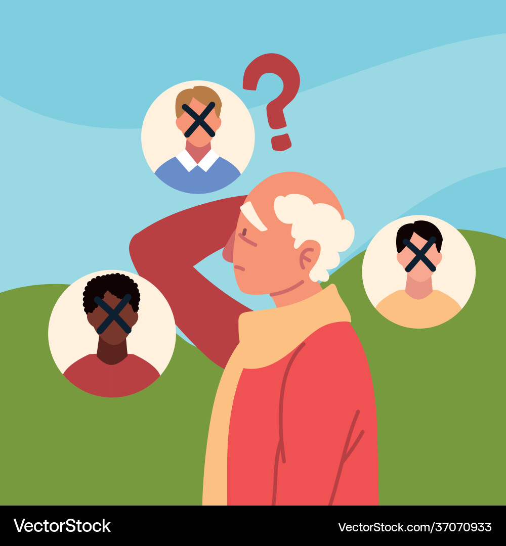 Old man confusion Royalty Free Vector Image - VectorStock