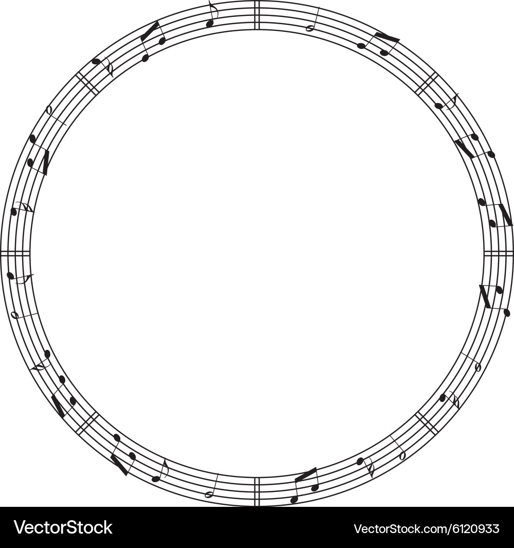 Round music border Royalty Free Vector Image - VectorStock