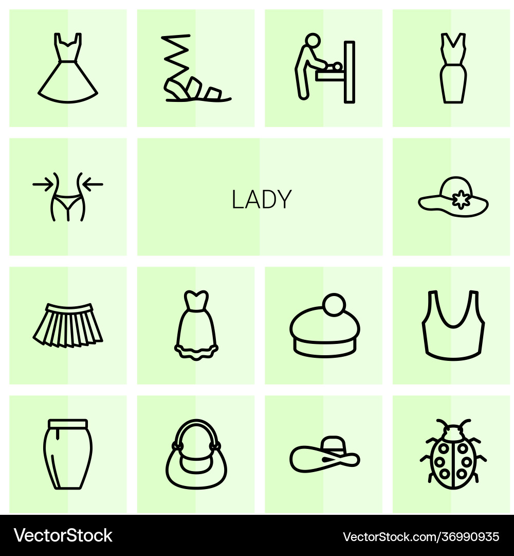 14 lady icons Royalty Free Vector Image - VectorStock