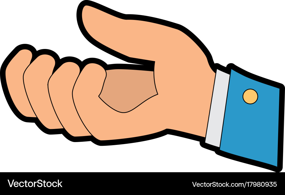 Hand receiving isolated icon Royalty Free Vector Image