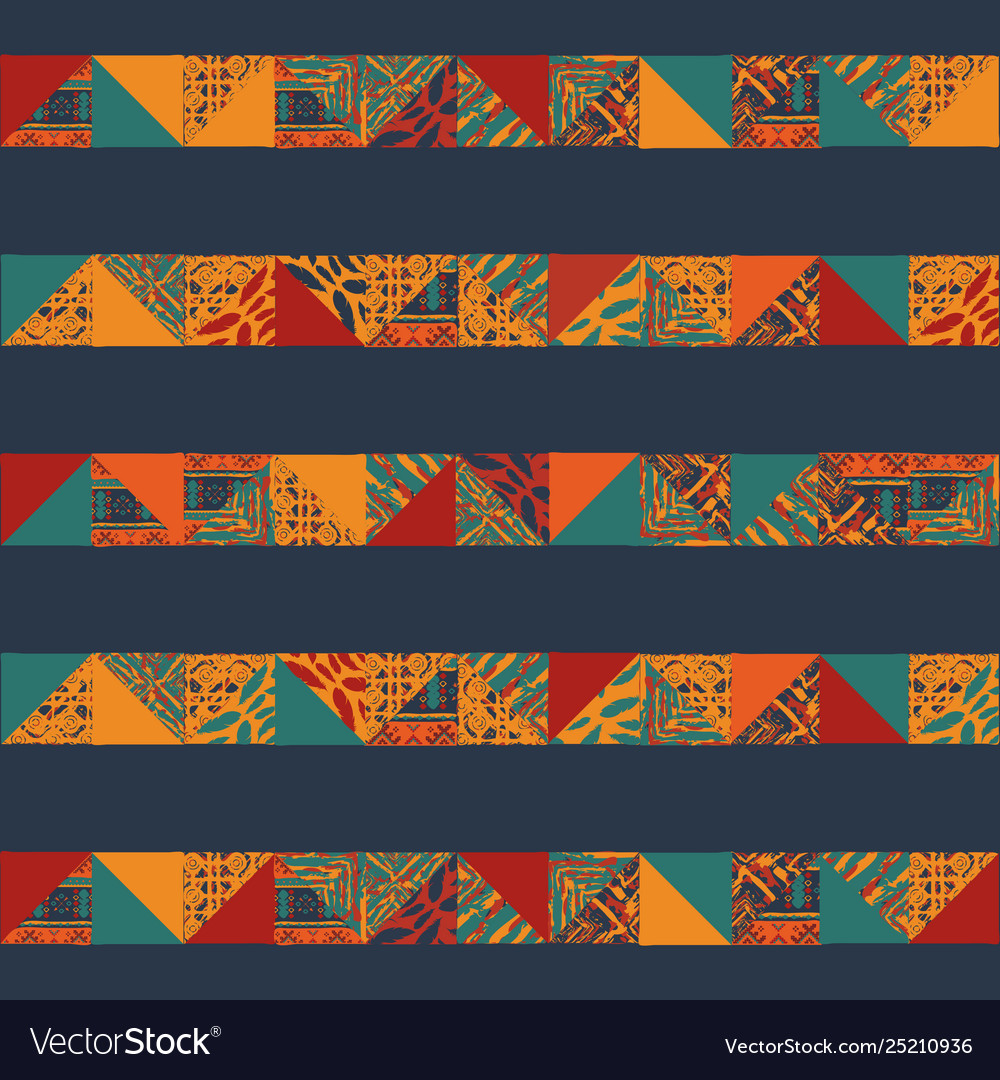 Boho seamless squares lines Royalty Free Vector Image