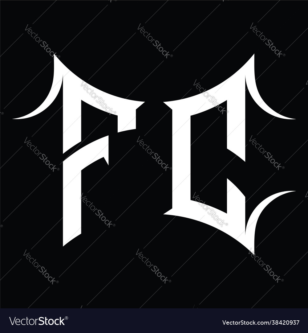 Fc logo monogram with abstract shape design Vector Image