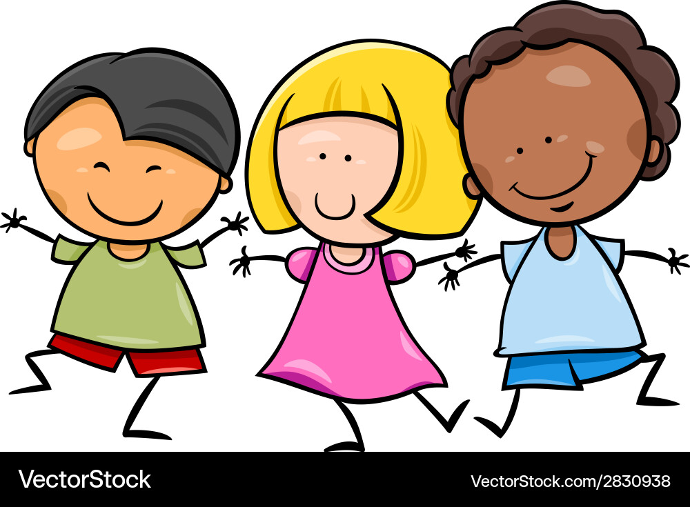 Multicultural children cartoon Royalty Free Vector Image