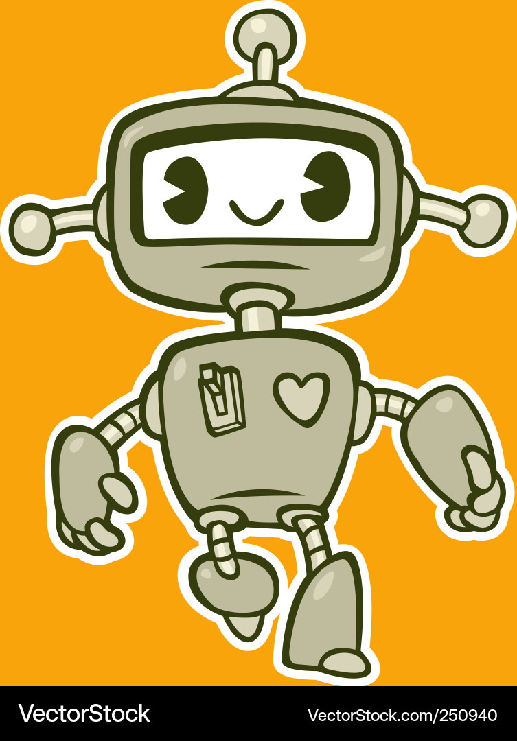 Cute robot Royalty Free Vector Image - VectorStock
