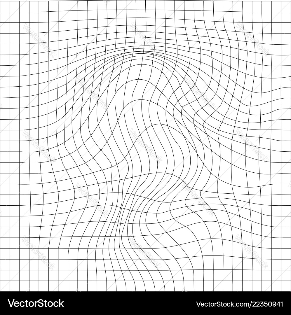 Geometric background with a waving grid Royalty Free Vector