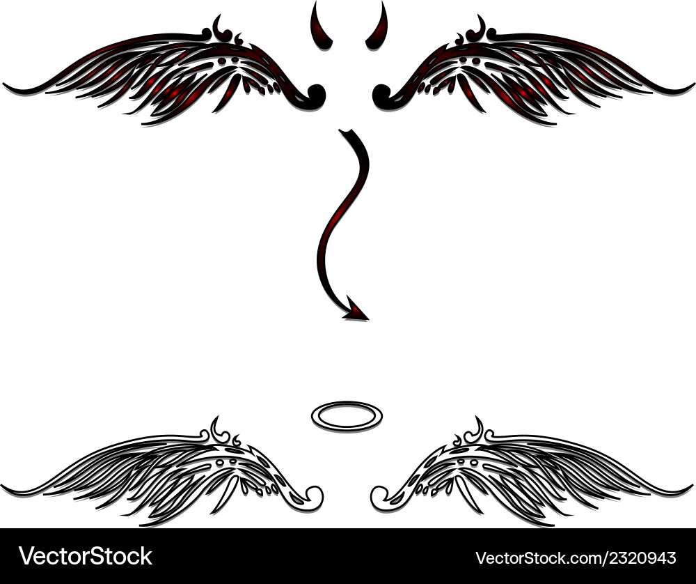 Angel and devil wings Royalty Free Vector Image