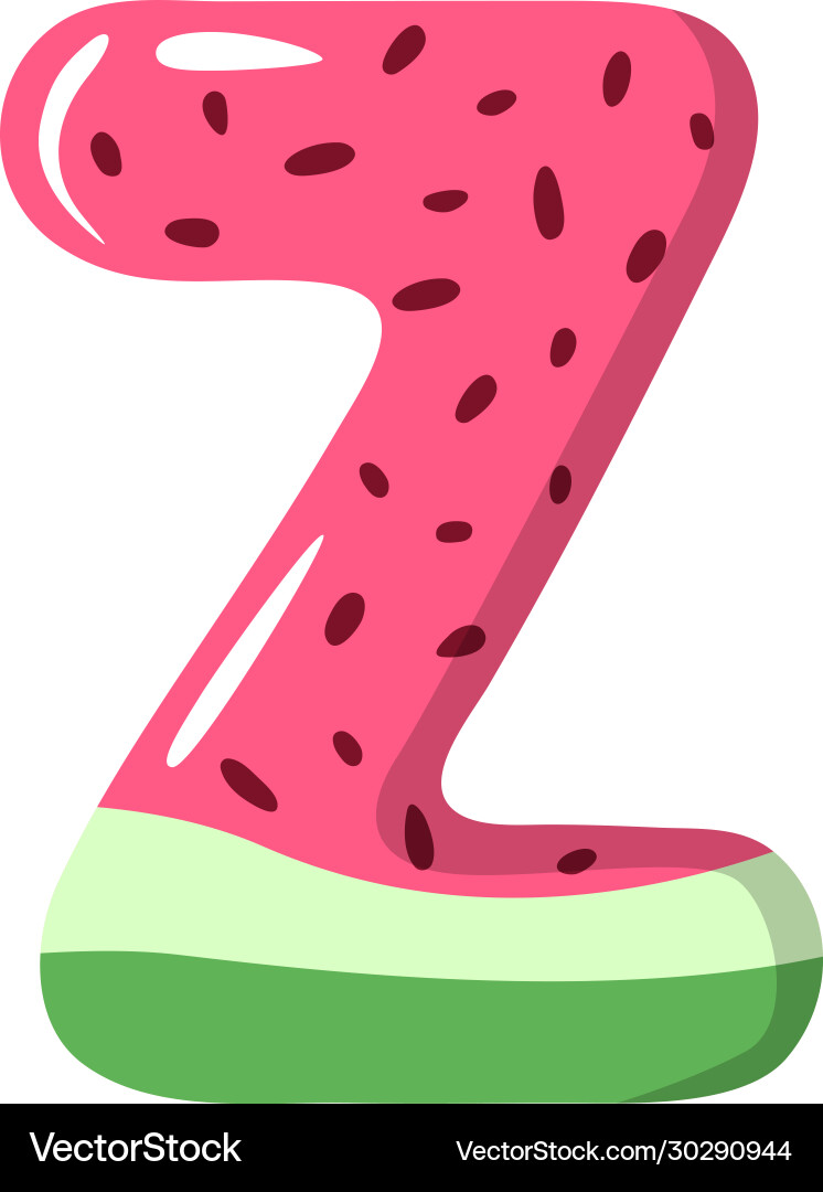 Watermelon alphabet sign on white background Vector Image