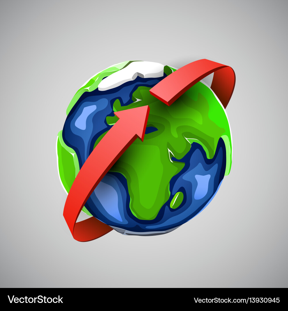 Globe design with around the world arrow Vector Image