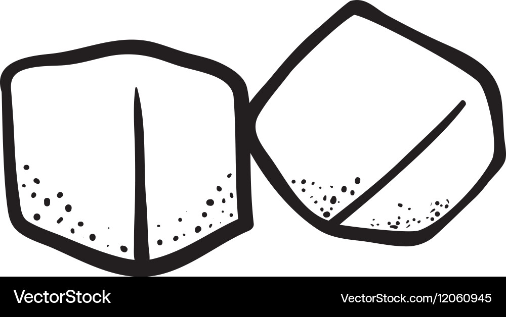 Outline ice cube cold frozen Royalty Free Vector Image