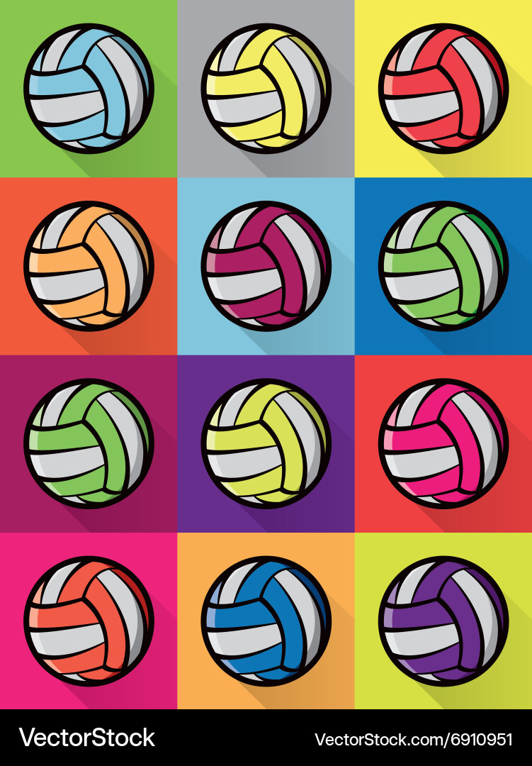Volleyball Colorful Pattern Royalty Free Vector Image