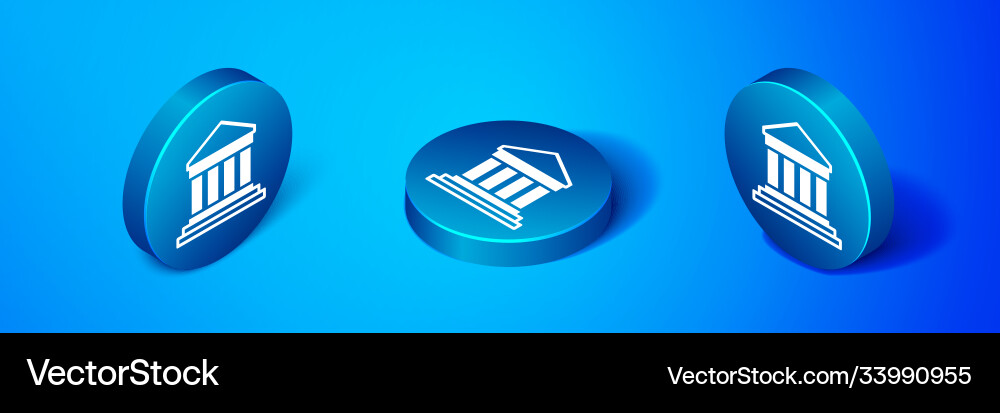 Isometric parthenon from athens acropolis greece Vector Image