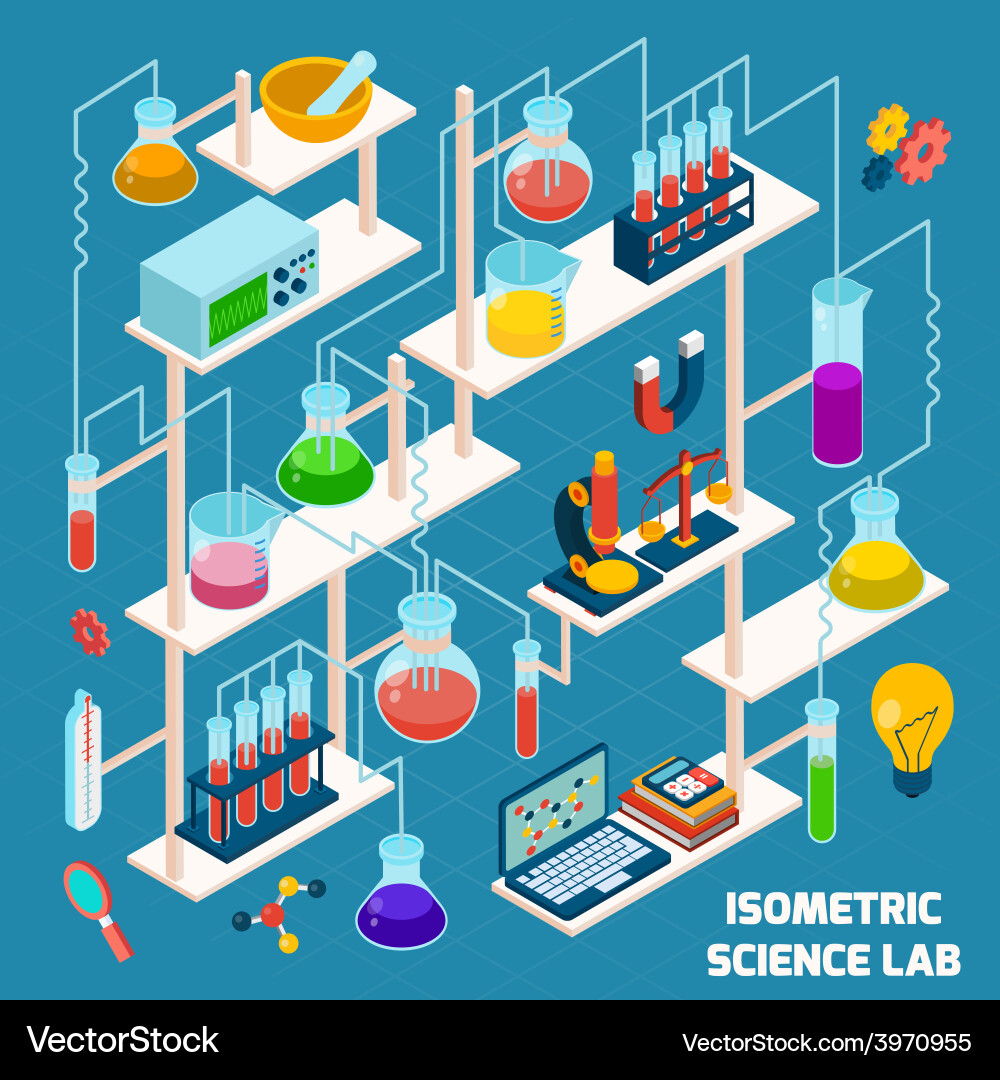 Isometric Science Lab Royalty Free Vector Image