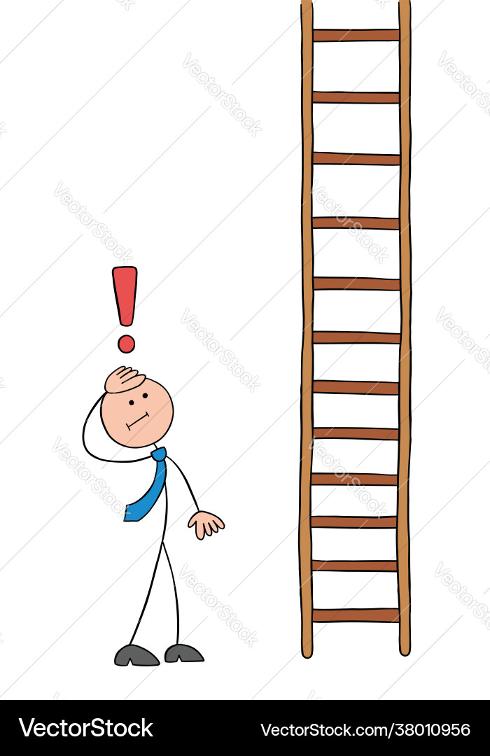 Stickman businessman character looking Royalty Free Vector