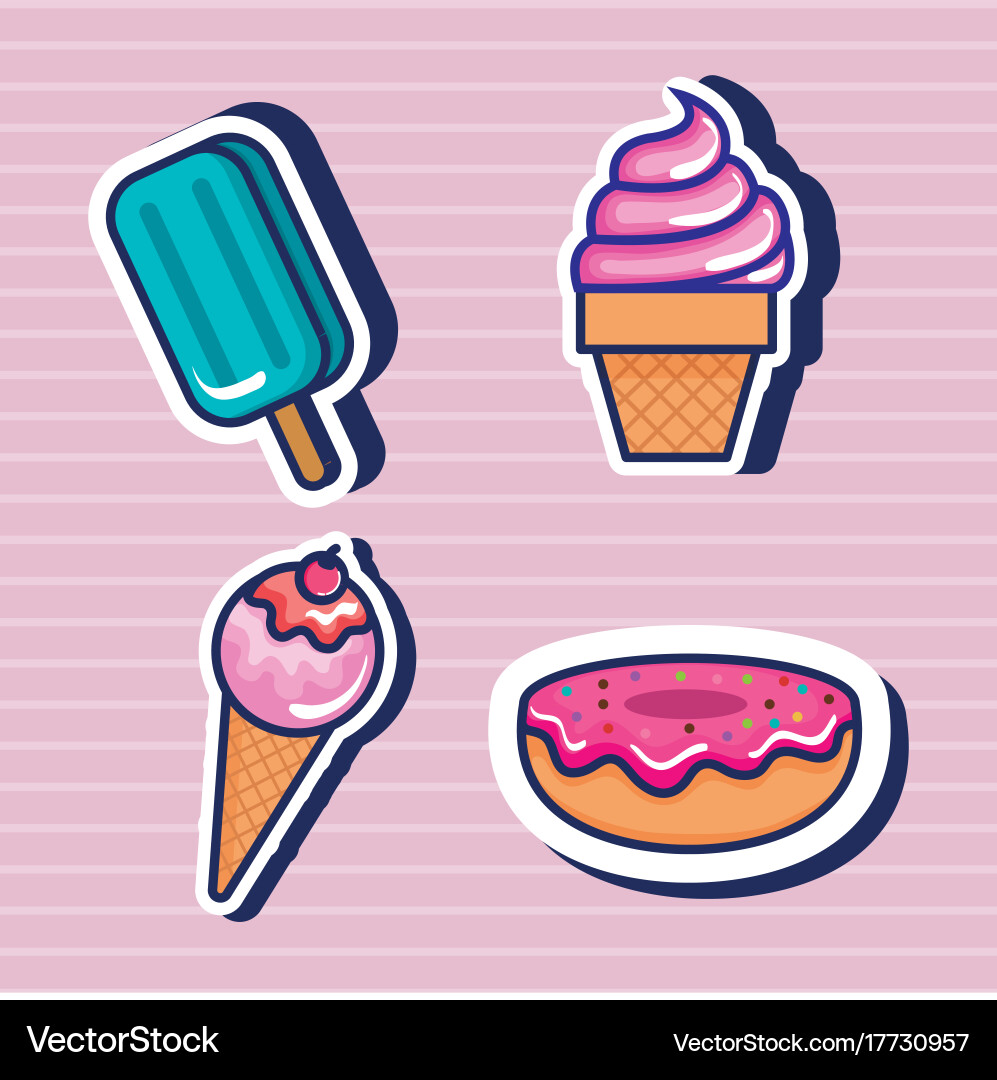 Cute pop art icons Royalty Free Vector Image - VectorStock