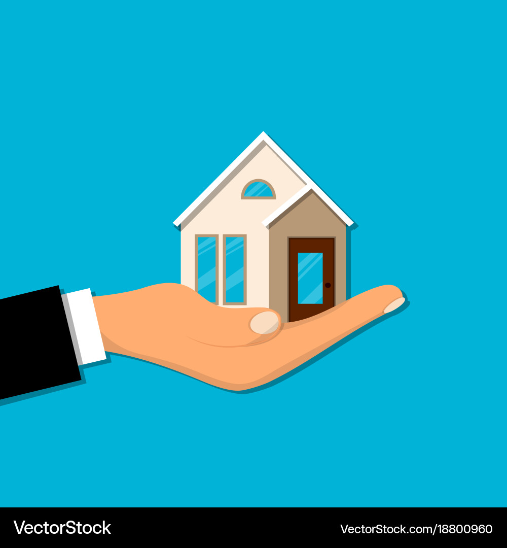 House or home on hand Royalty Free Vector Image