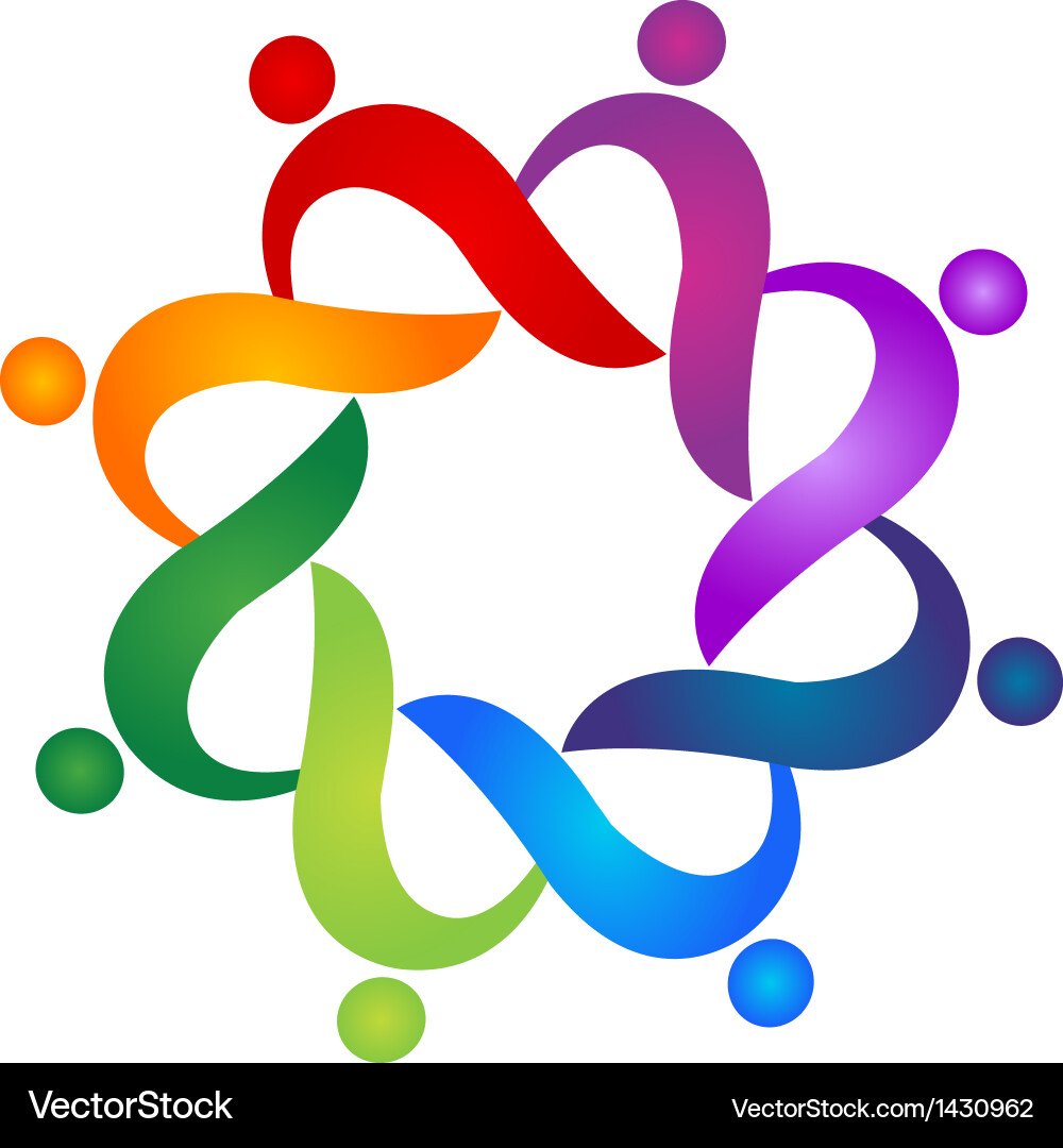 Teamwork helping social people logo Royalty Free Vector
